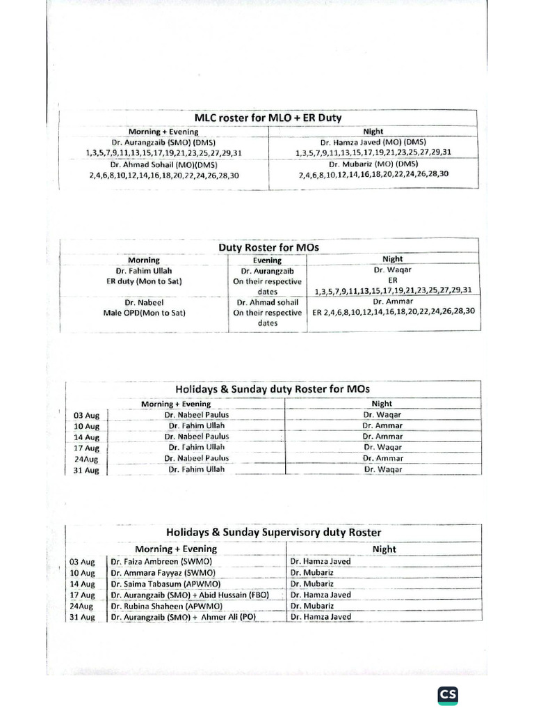 DUTY Rouster | PDF