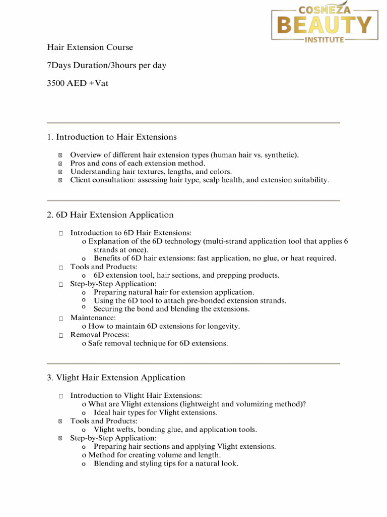 Hair Extension Course | PDF