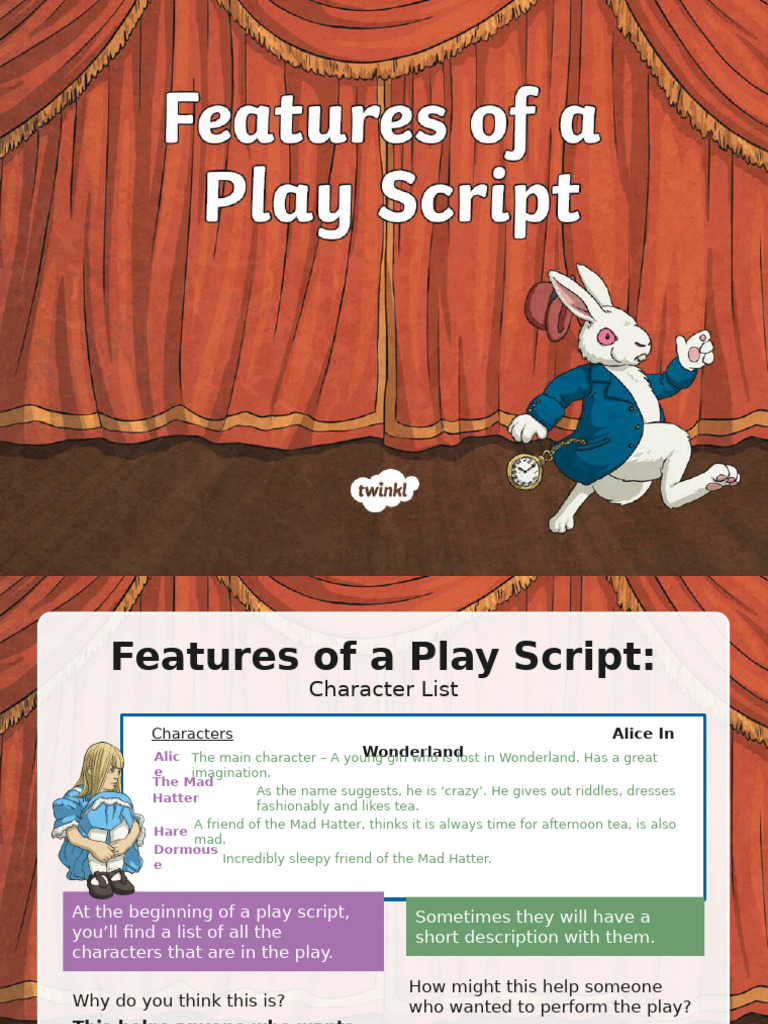 Play Script Features Explained | PDF | Alice's Adventures In Wonderland