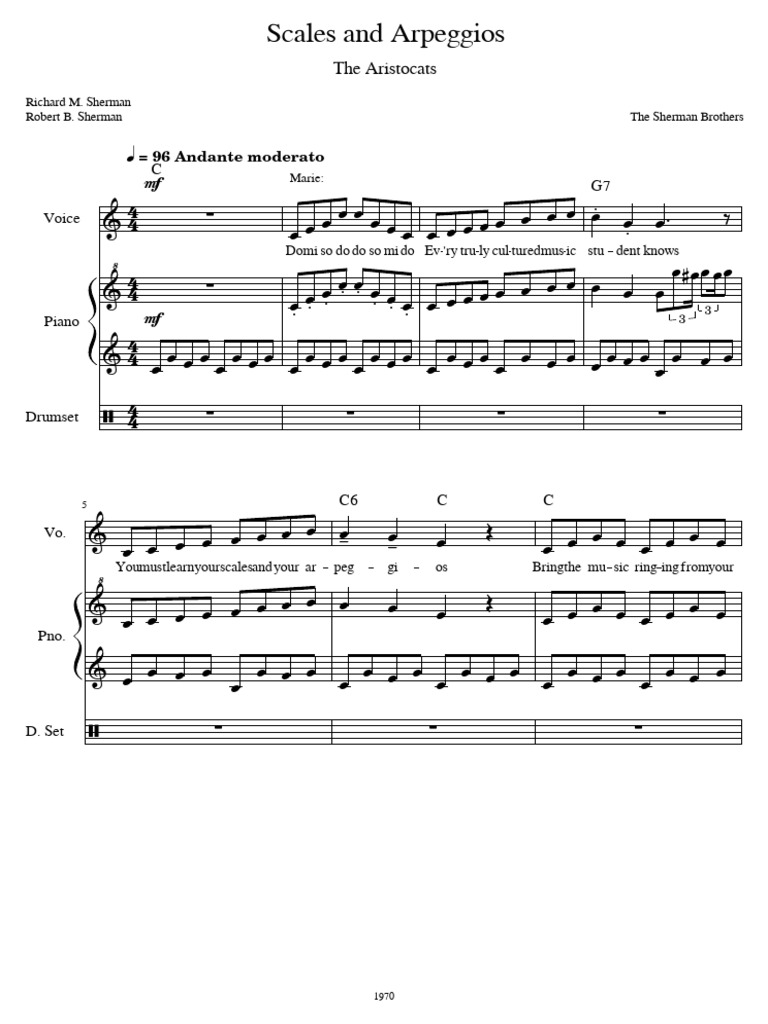 Aristocats Scales and Arpeggios Sheet | PDF