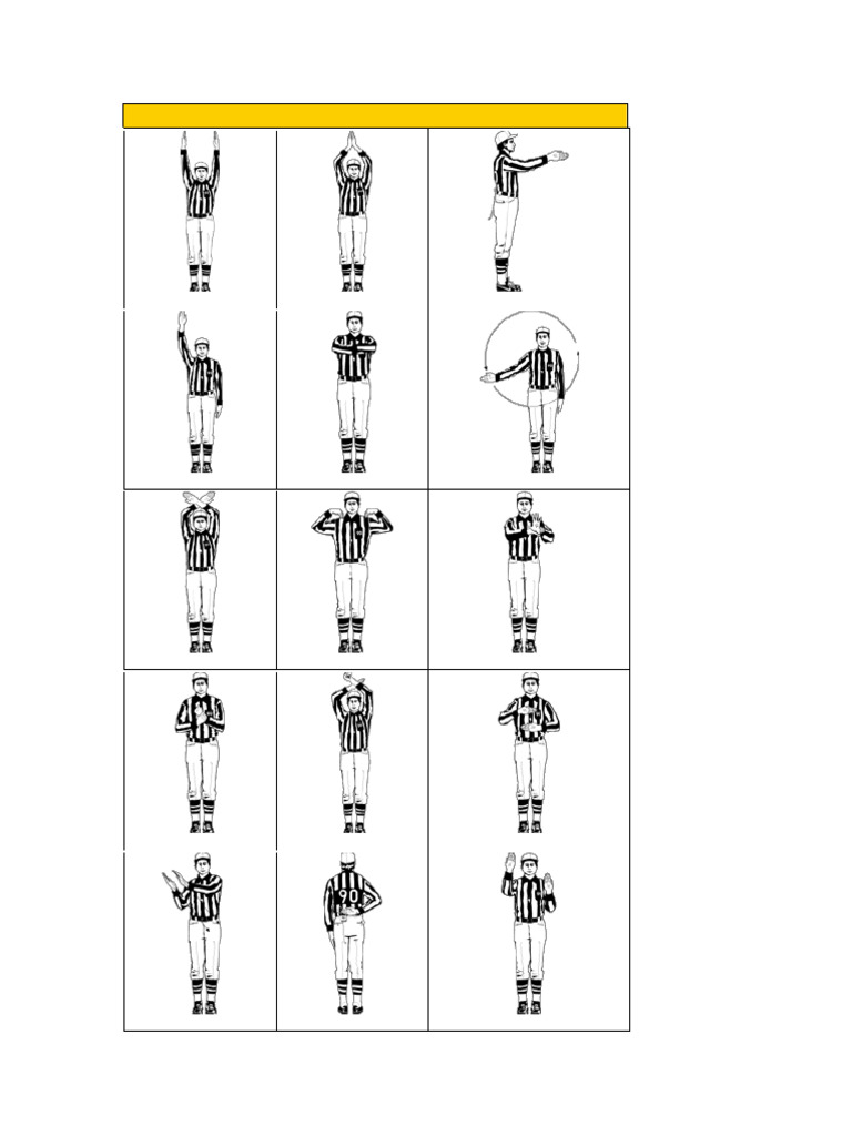 NFL Official Referee Signals | PDF