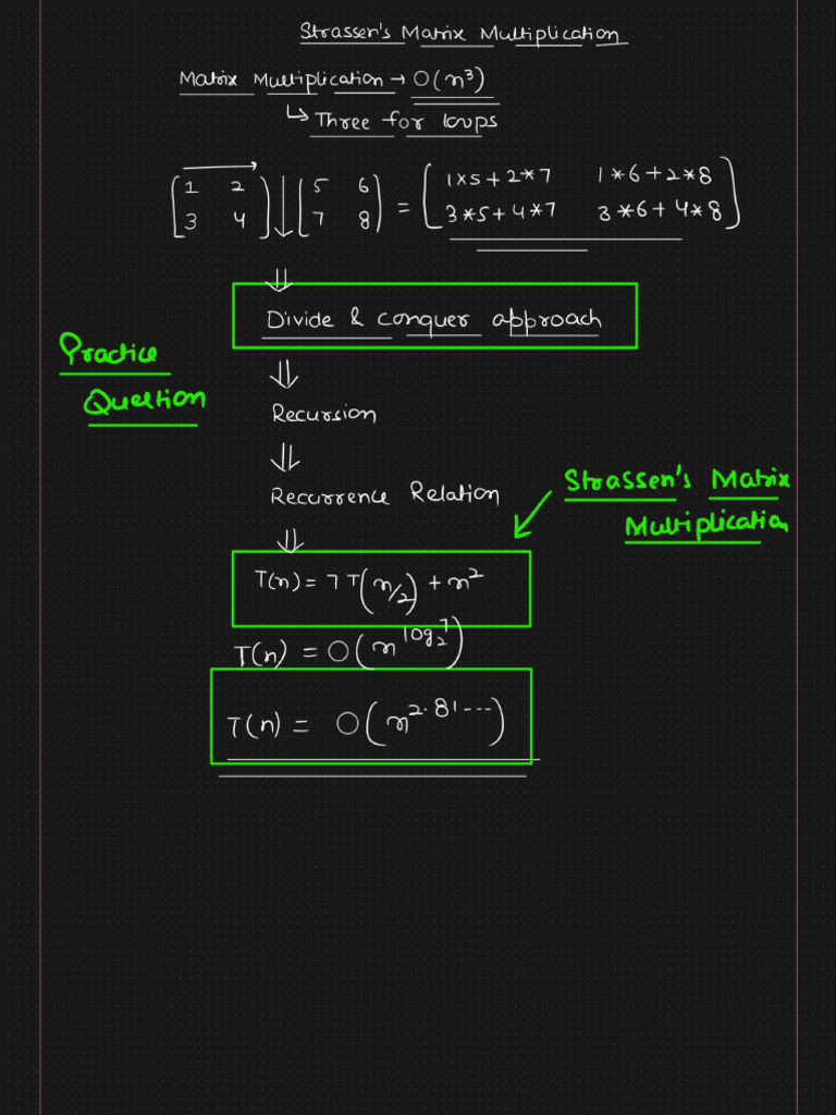 13 - Applications of Divide and Conquer - Strassen's Matrix Multiplication | PDF