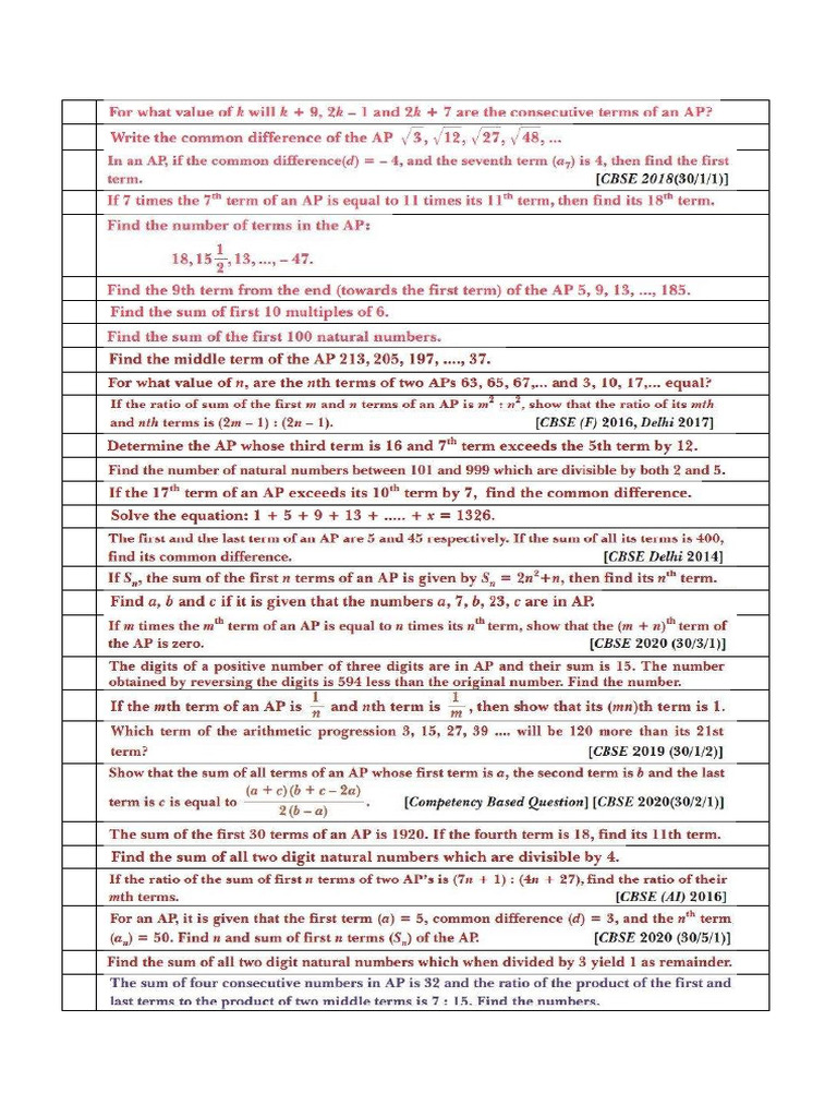 Grade 10 - AP Practice QP | PDF