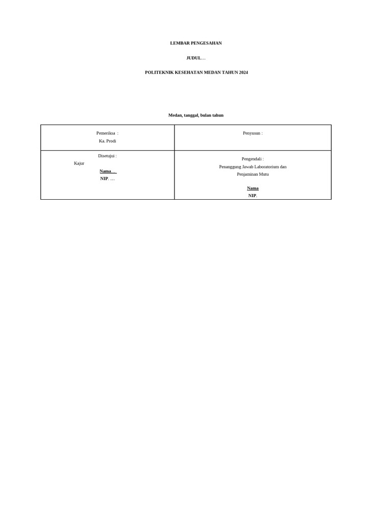 Formulir Lembar Pengesahan, 2703 2024 | PDF