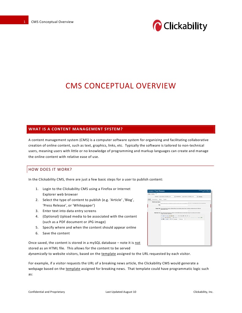 Clickability CMS ConceptualOverview | PDF | Web Development | Human ...