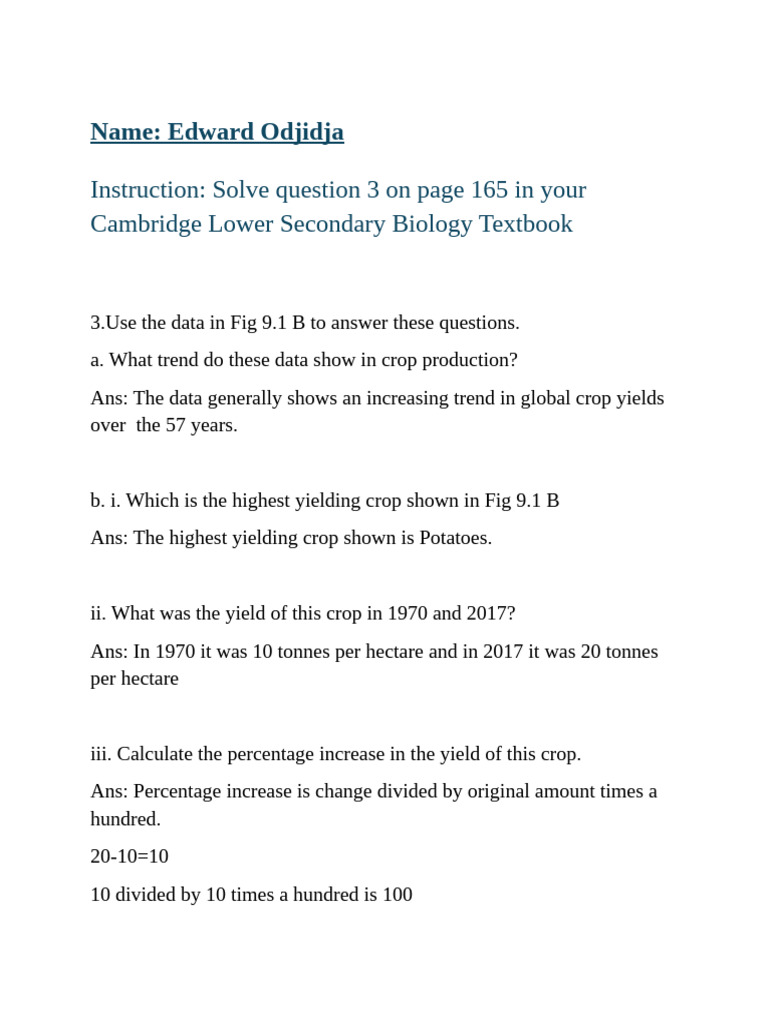 Biology Checkpoint Assignment | PDF