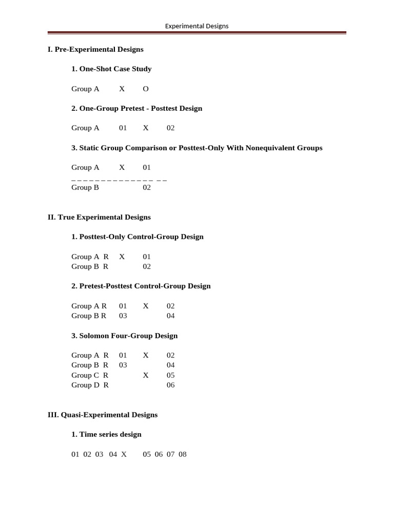 Unit 2 - Experimental Designs - Diagramatic Overview | PDF