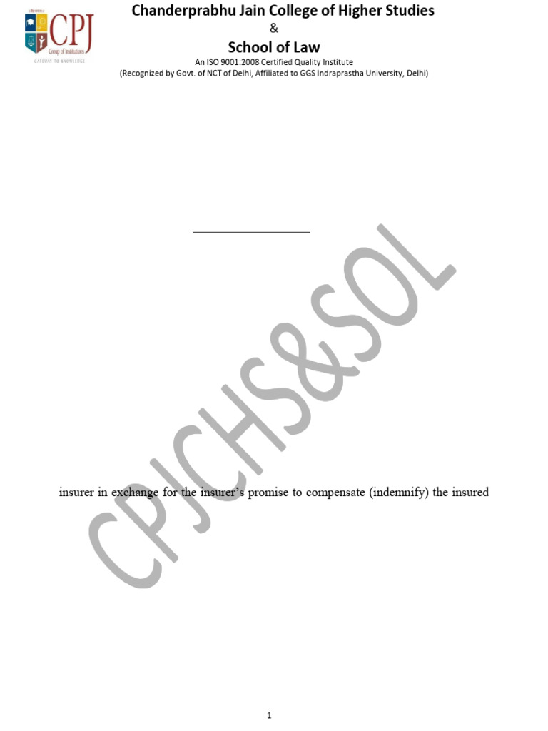 E-Notes Unit 4 - Banking and Insurance Law | PDF | Vehicle Insurance ...