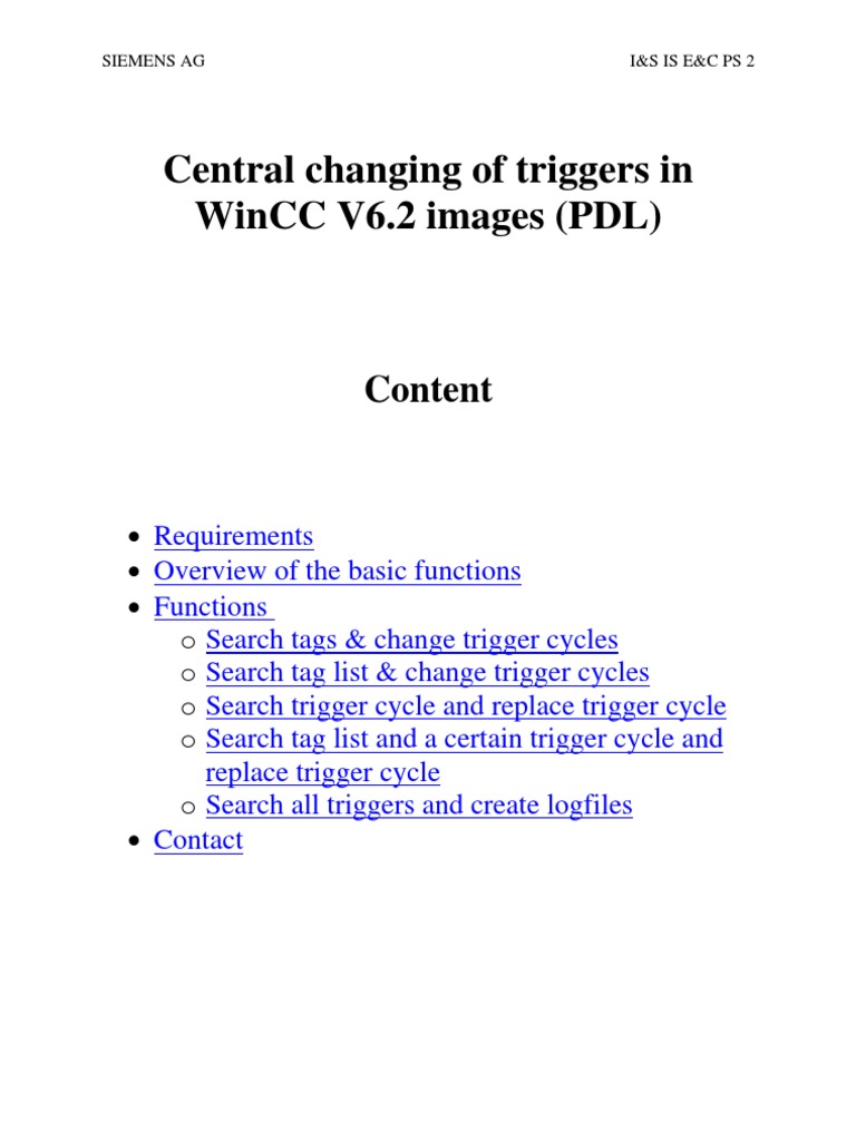WinCC V6.2 Trigger Management Guide | PDF | Microsoft Software | Ibm Pc ...
