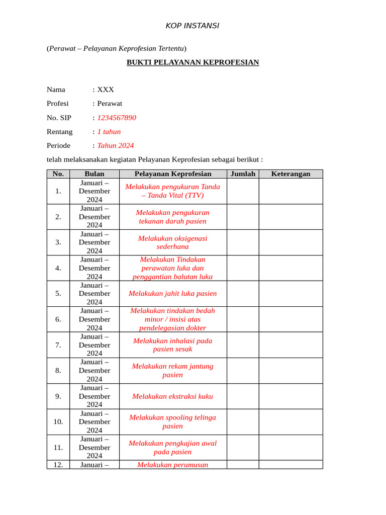 Bukti Pelayanan Keprofesian Perawat dan Apoteker | PDF