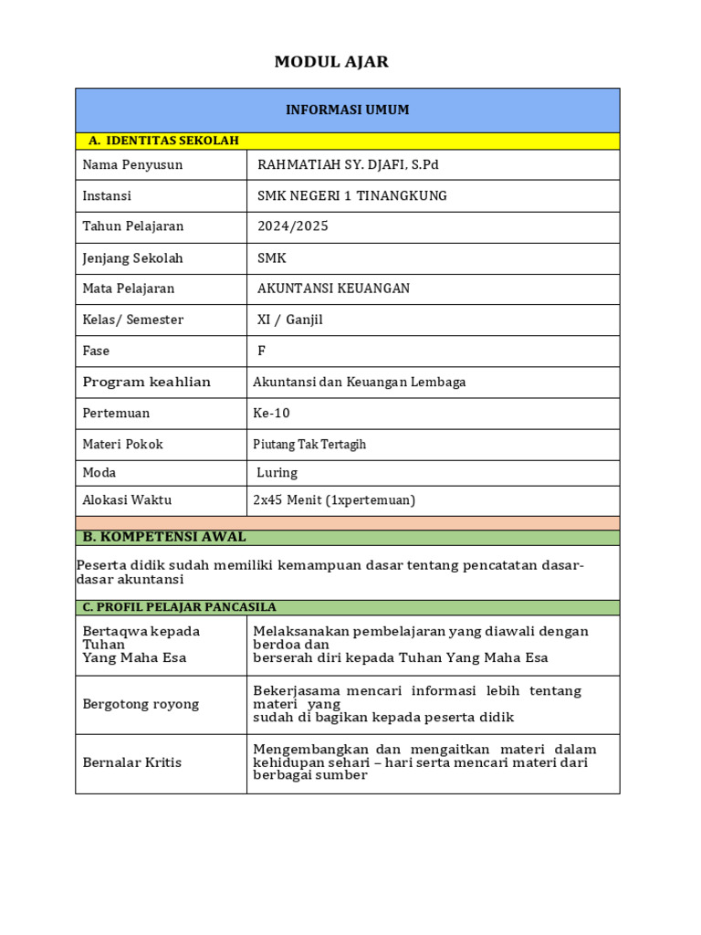 Modul Ajar Upload PMM | PDF