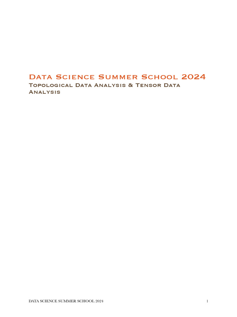 Data Science Summer School - Speakers | PDF | Mathematical Analysis | Geometry
