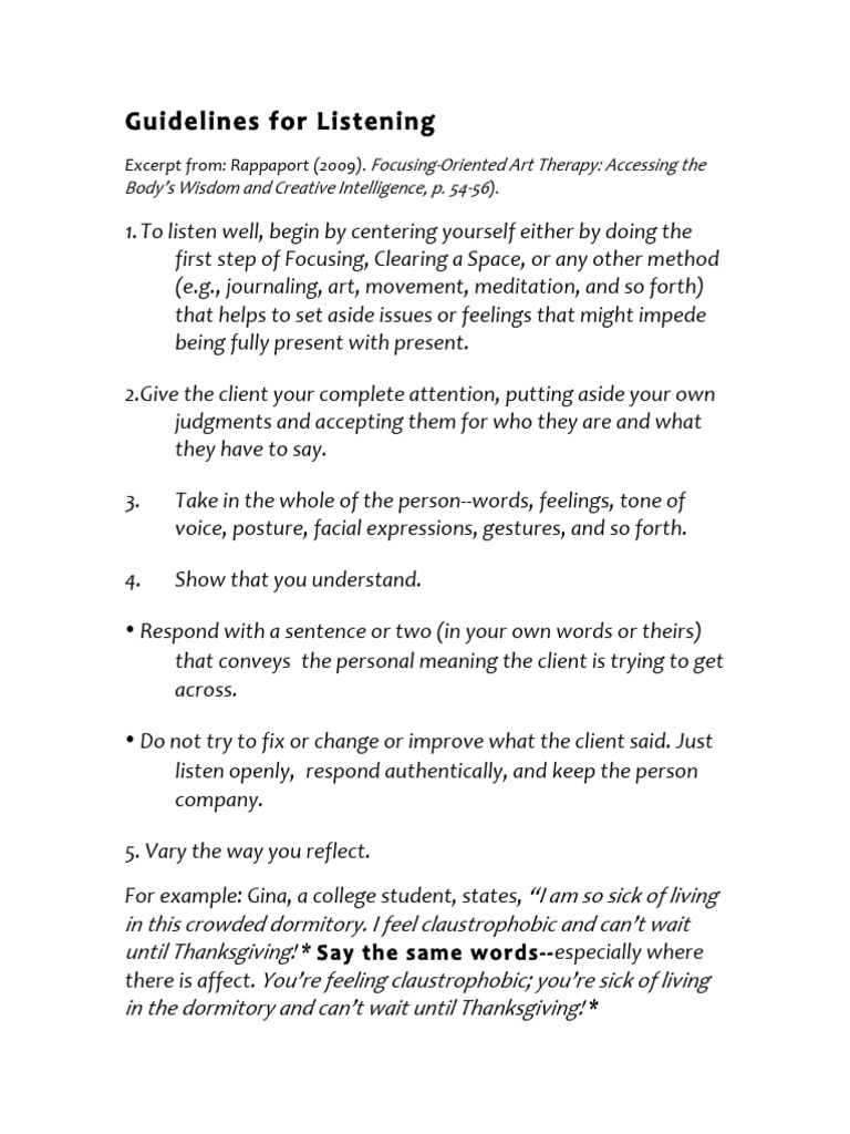 Guidelines For Listening | PDF | Human Communication