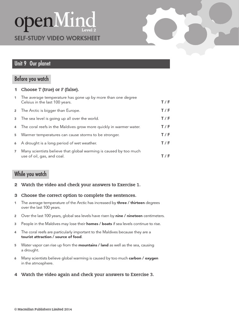 Global Warming Video Worksheet | PDF | Climate Change | Sea