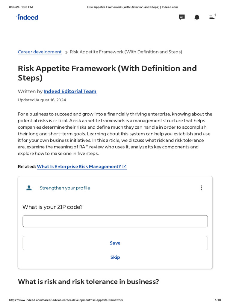Risk Appetite Framework Explained | PDF | Risk | Goal