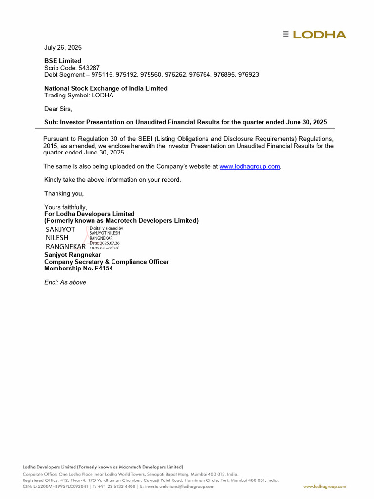 Sanjyot Nilesh Rangnekar: Encl: As Above | PDF | Debt | Investing