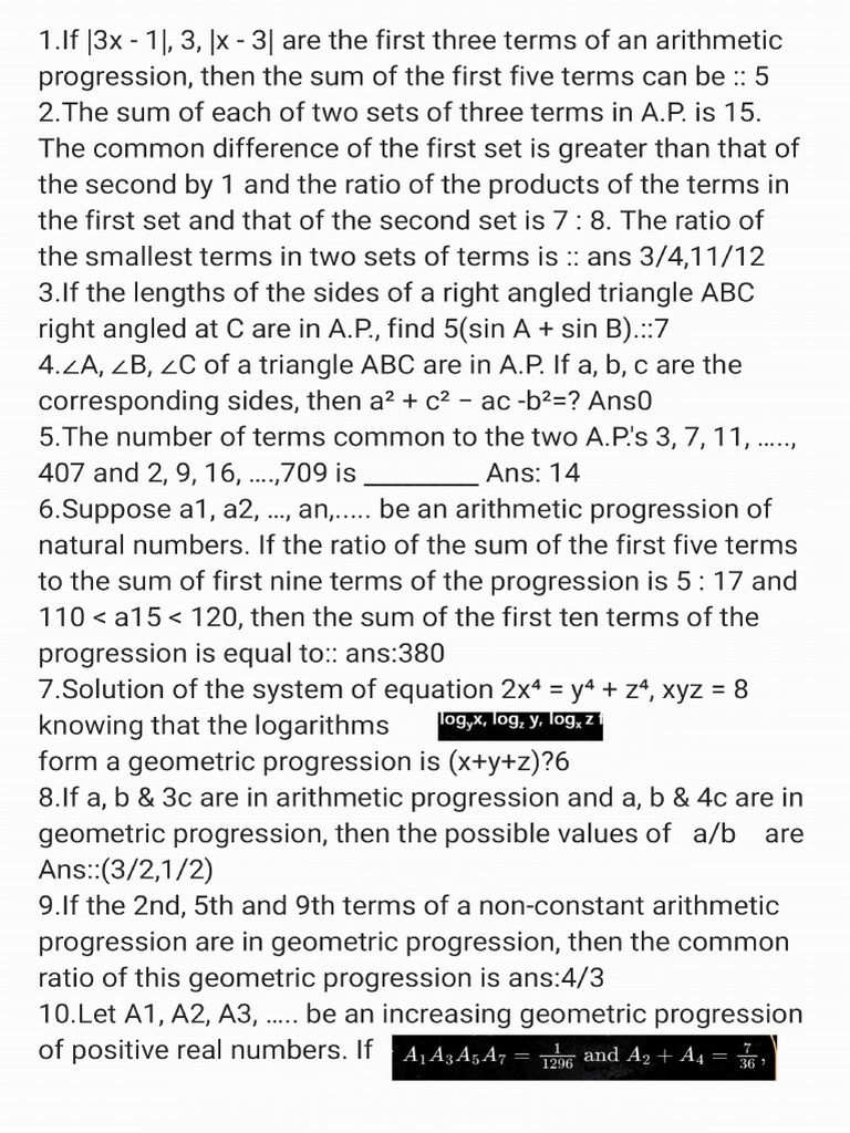 Sequence Extra Class Notes Sums - 250126 - 071045 | PDF