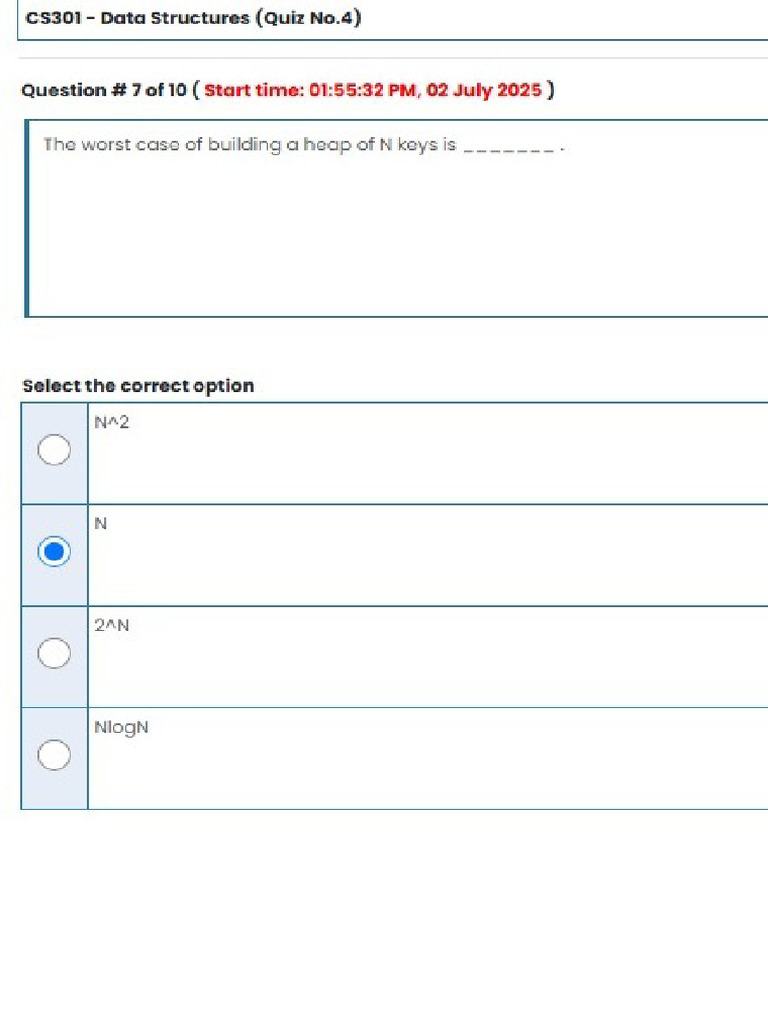 CS301(02 July 2025) Quiz 4 by Lucky | PDF