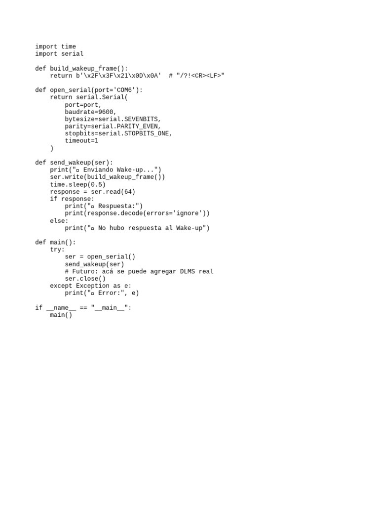 Serial Wake-up Frame Sender Script | PDF