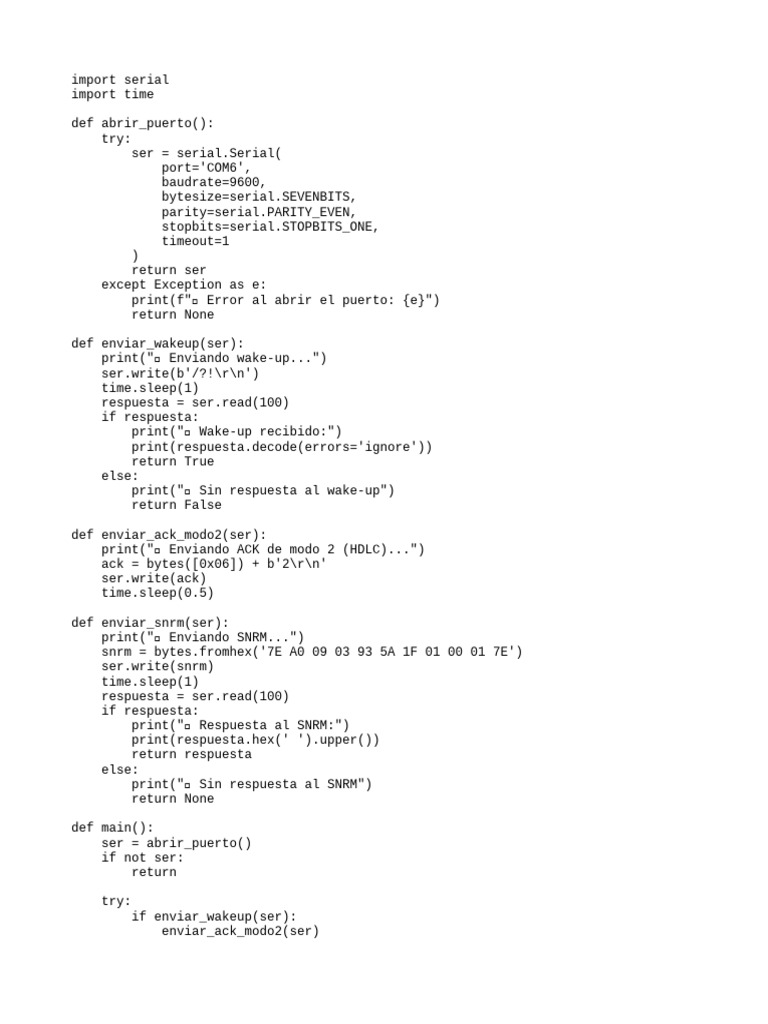 Comunicación Serial en Python: Protocolo HDLC | PDF