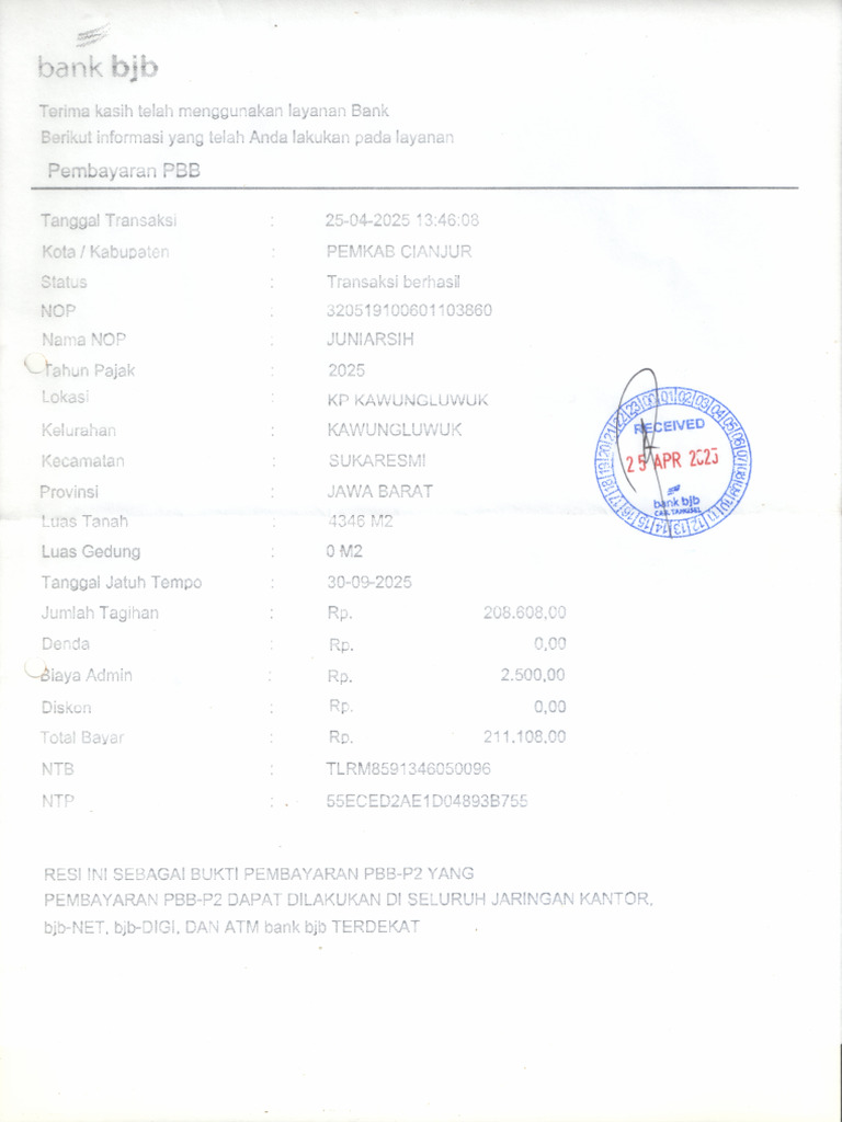 PBB Kawung Luwuk 2025 | PDF