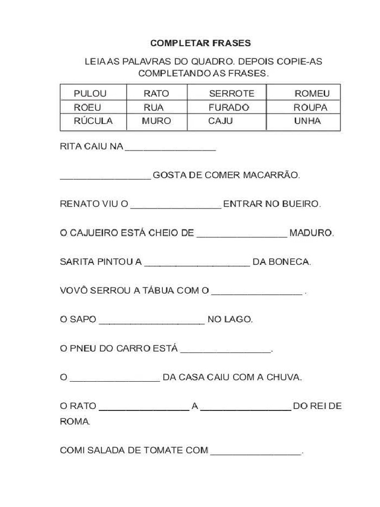 Completar Frases | PDF