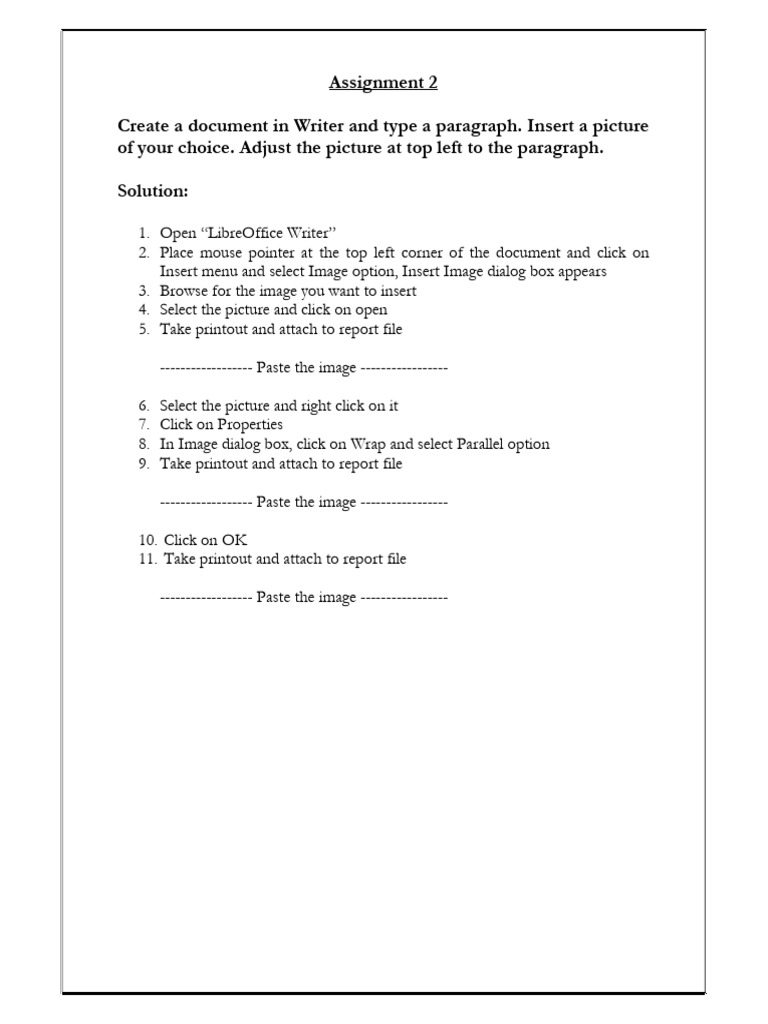 LibreOffice Writer Assignment Guide | PDF