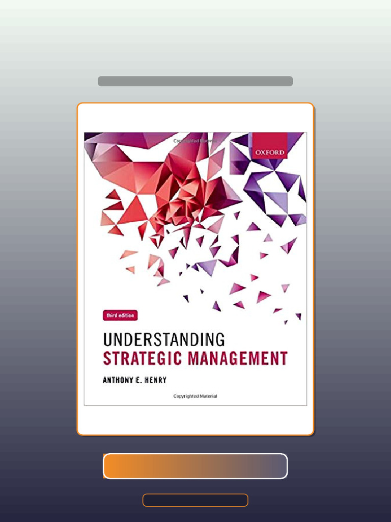 Understanding Strategic Management 3rd Edition by Anthony E Henry Ebook ...