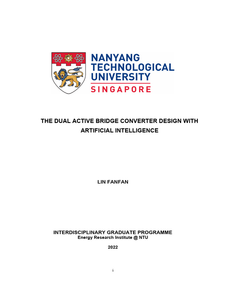 The Dual Active Bridge Converter Design With Artificial Intelligence ...
