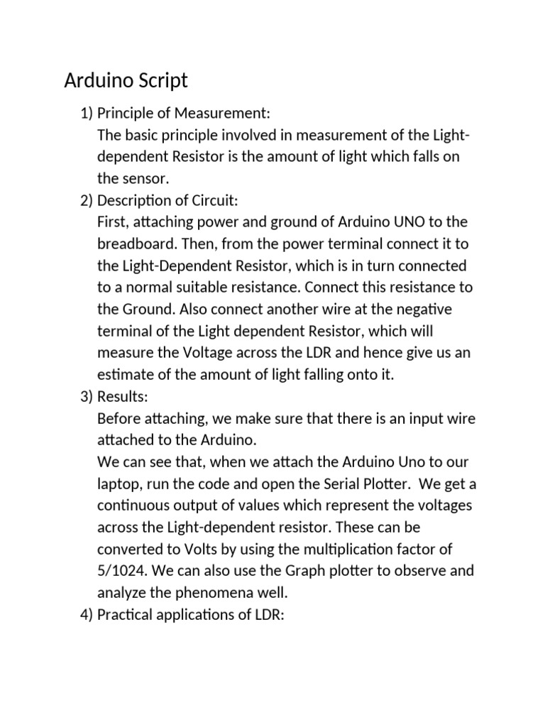 Arduino Script | PDF