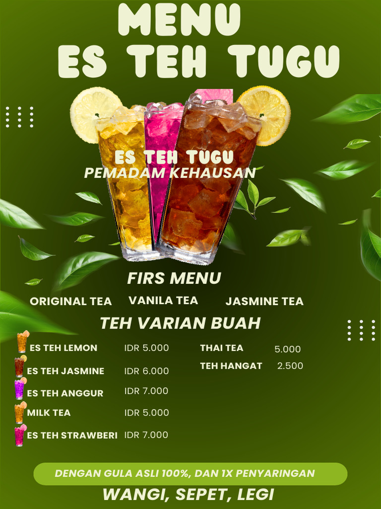 Hijau Putih Modern Minimalist Menu Es Teh UMKM - 20250703 - 232953 ...