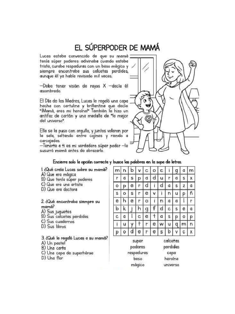 Comprension Lectora Dia de La Madre 35 Copias Grado Segundo | PDF