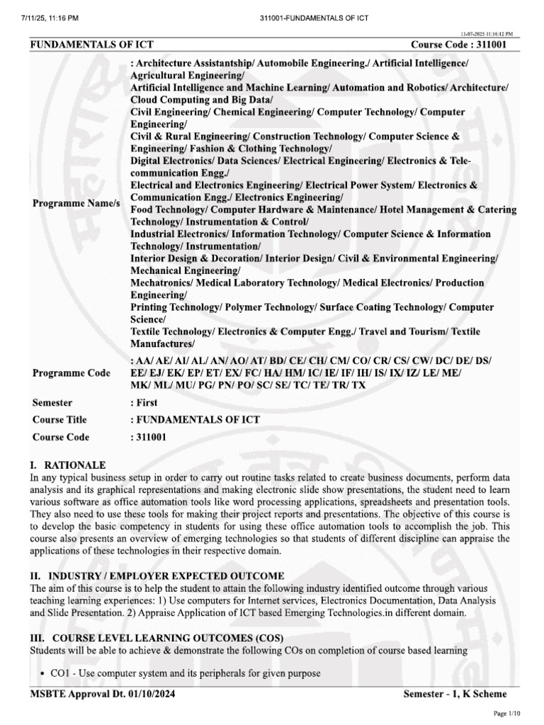 Fundamentals of ICT | PDF