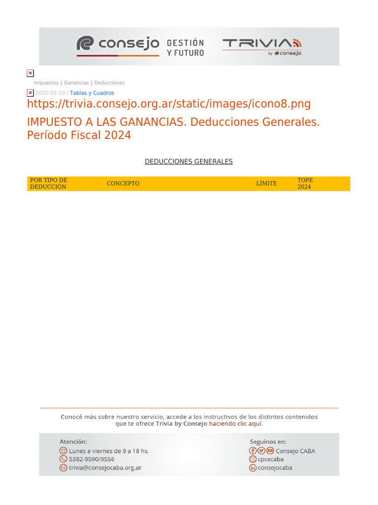 521939-Impuesto A Las Ganancias. Deducciones Generales. Periodo Fiscal 2024 | PDF | Seguro | Interés