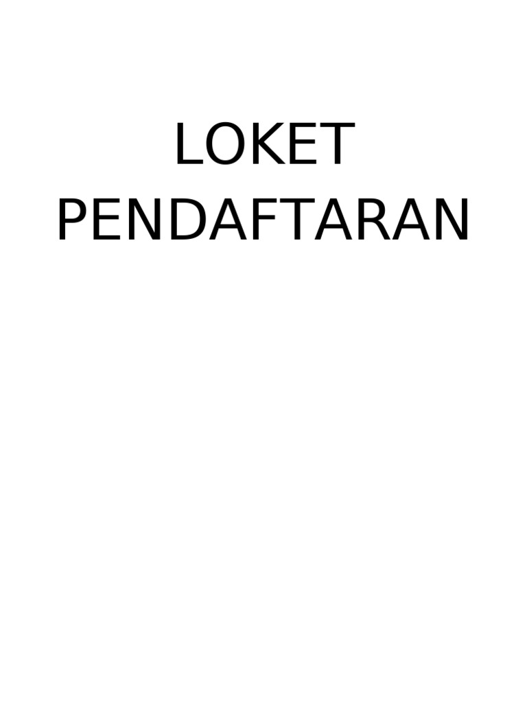 Loket Pendaftaran | PDF