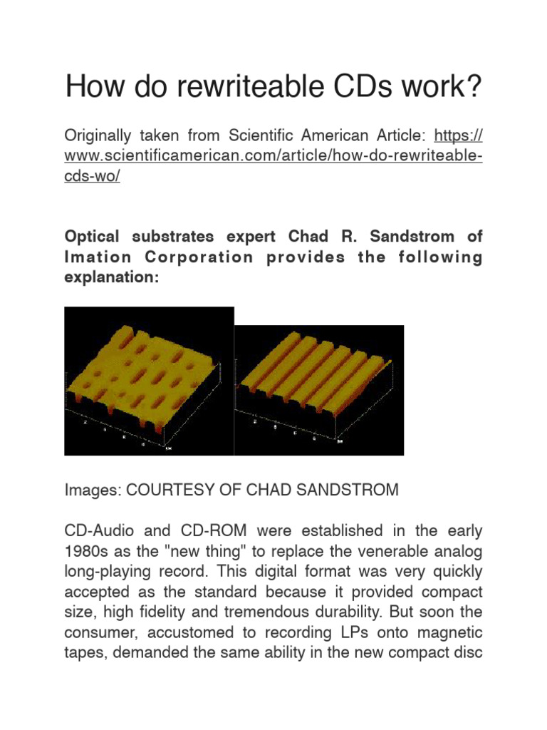 How Rewritable CDs Function | PDF | Compact Disc | Amorphous Solid