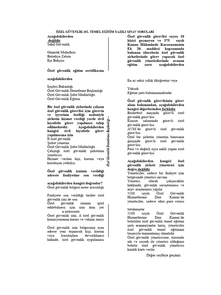 102 Sinava A Kitapcigi Cevapsiz | PDF