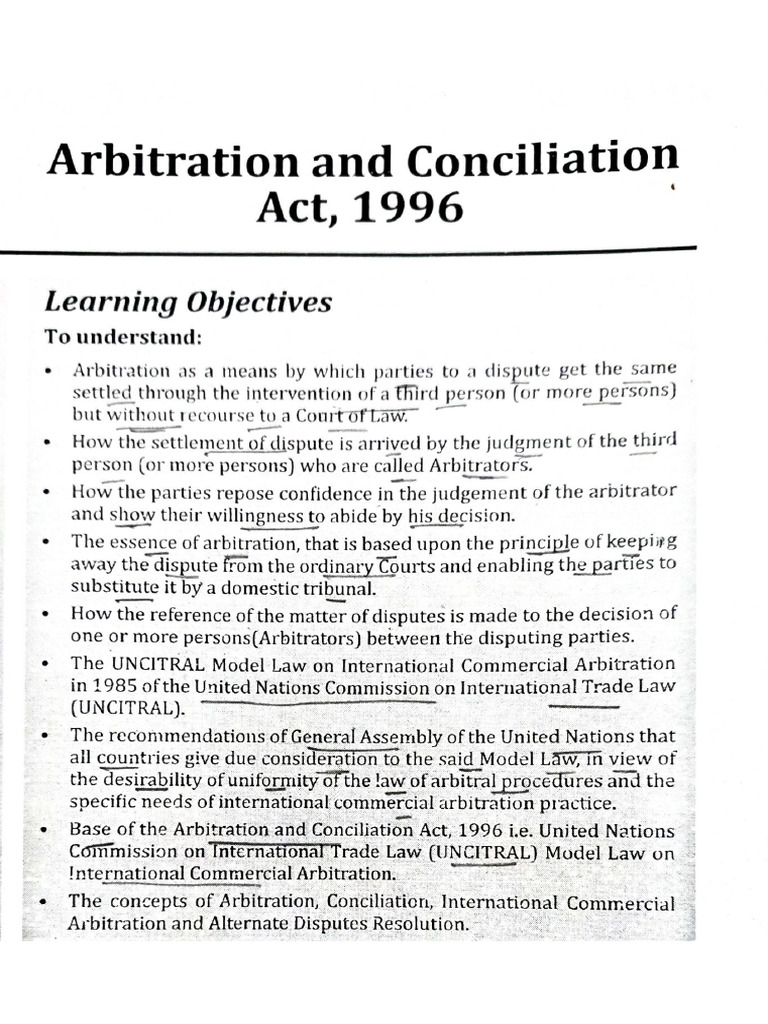 Arbitration and Conciliation Act 1996 | PDF
