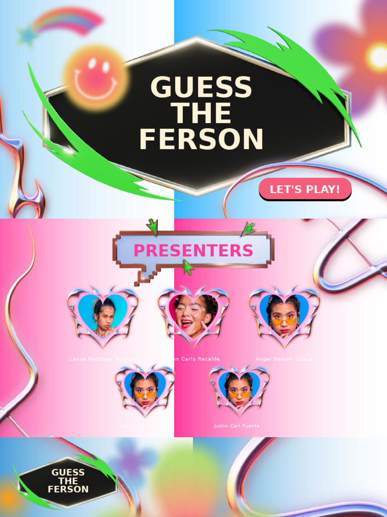 Guessing Game Fun Presentation in Blue Green Pink Pinoy Y2K Style | PDF