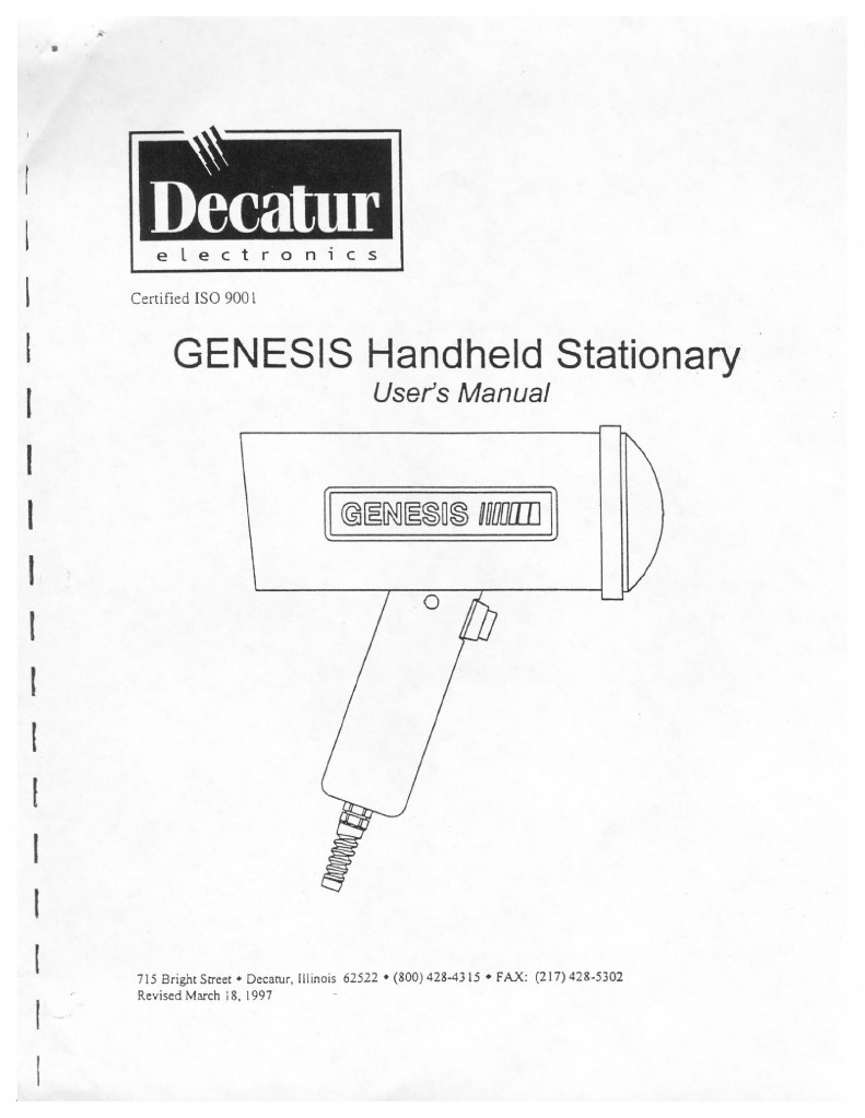 Genesis Handheld Stationary Radar Manual | PDF
