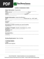 SGS Sample Submission Form | PDF
