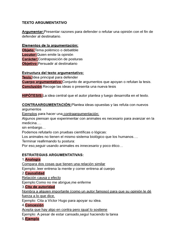 Texto Argumentativo Resumen | PDF | Intertextualidad | Causalidad
