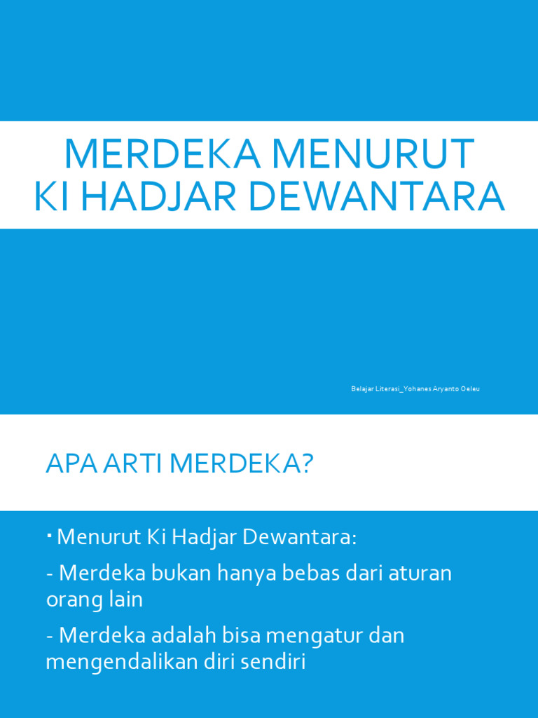 Konsep MERDEKA Menurut Ki Hadjar Dewantara | PDF