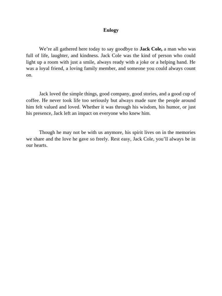 Eulogy | PDF