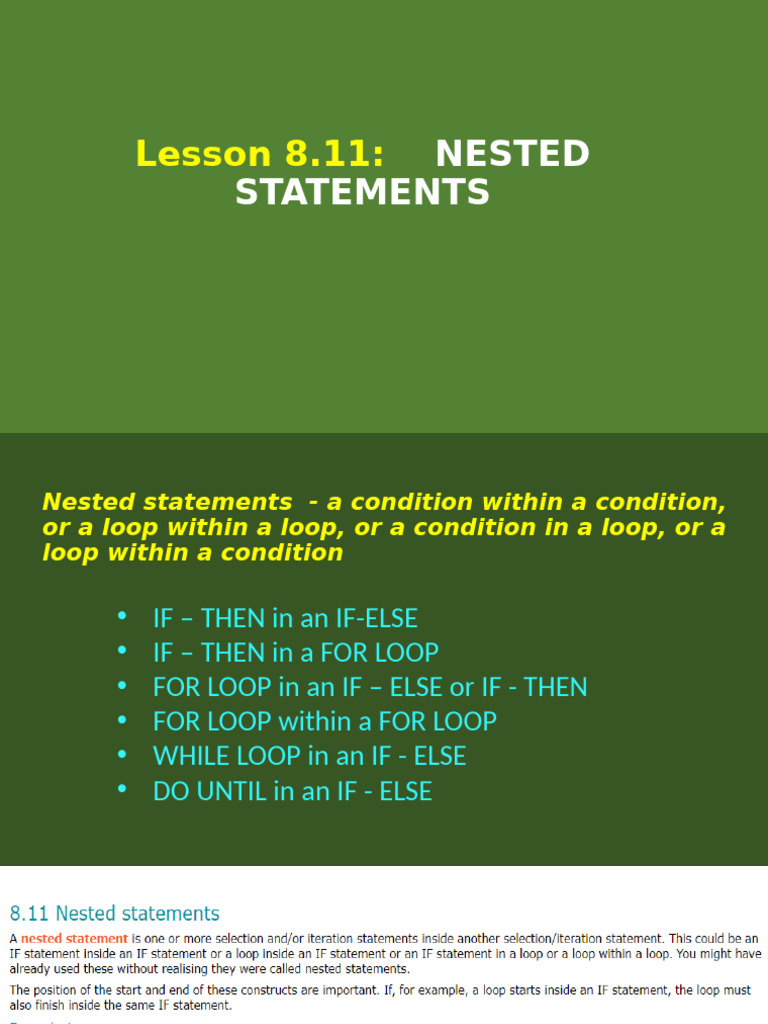 Chapter 8 Lesson 8.11 - 8.16 Totalling LJ Counting LJ Nested Statements ...