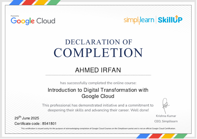 Simplilearn Certificate | PDF