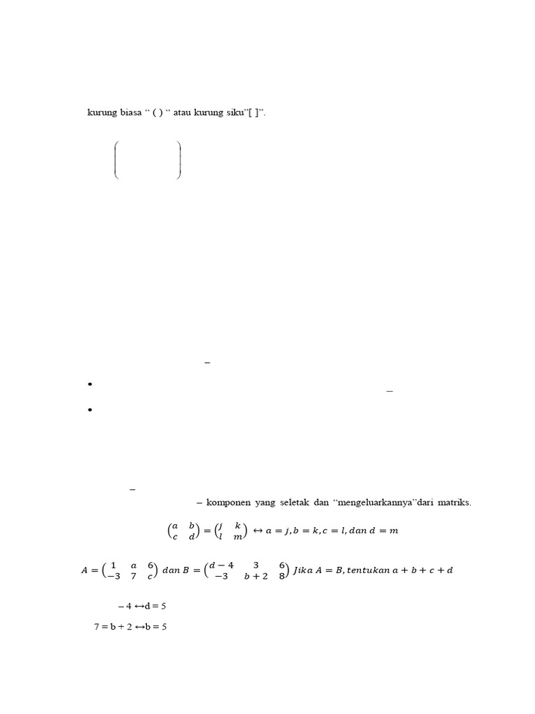 Pengertian dan Jenis Matriks dalam Matematika | PDF