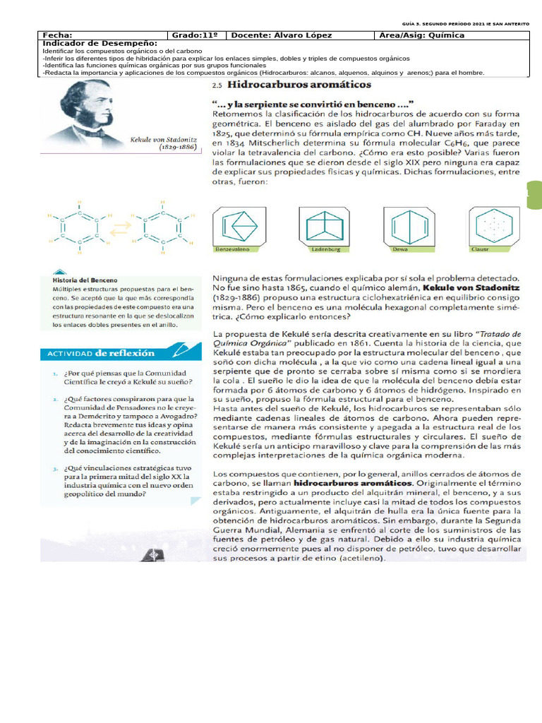 Guía de Aprendizaje 2021 11º Quimica Ivp Tecera | PDF