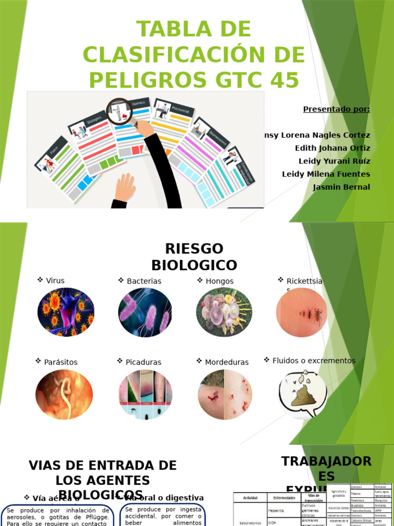 Clasificacion de Peligros GTC 45 | PDF | Infección | Vapor