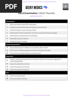 OSCE Checklist Spine Examination | PDF